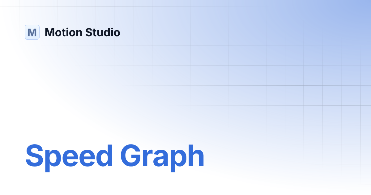 Speed Graph | Motion Studio